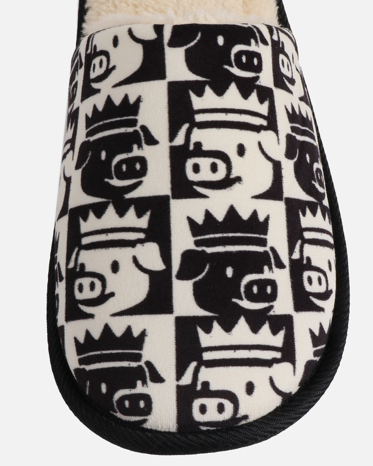 Technoblade 'The King' Sherpa House Slippers (Black/White ...