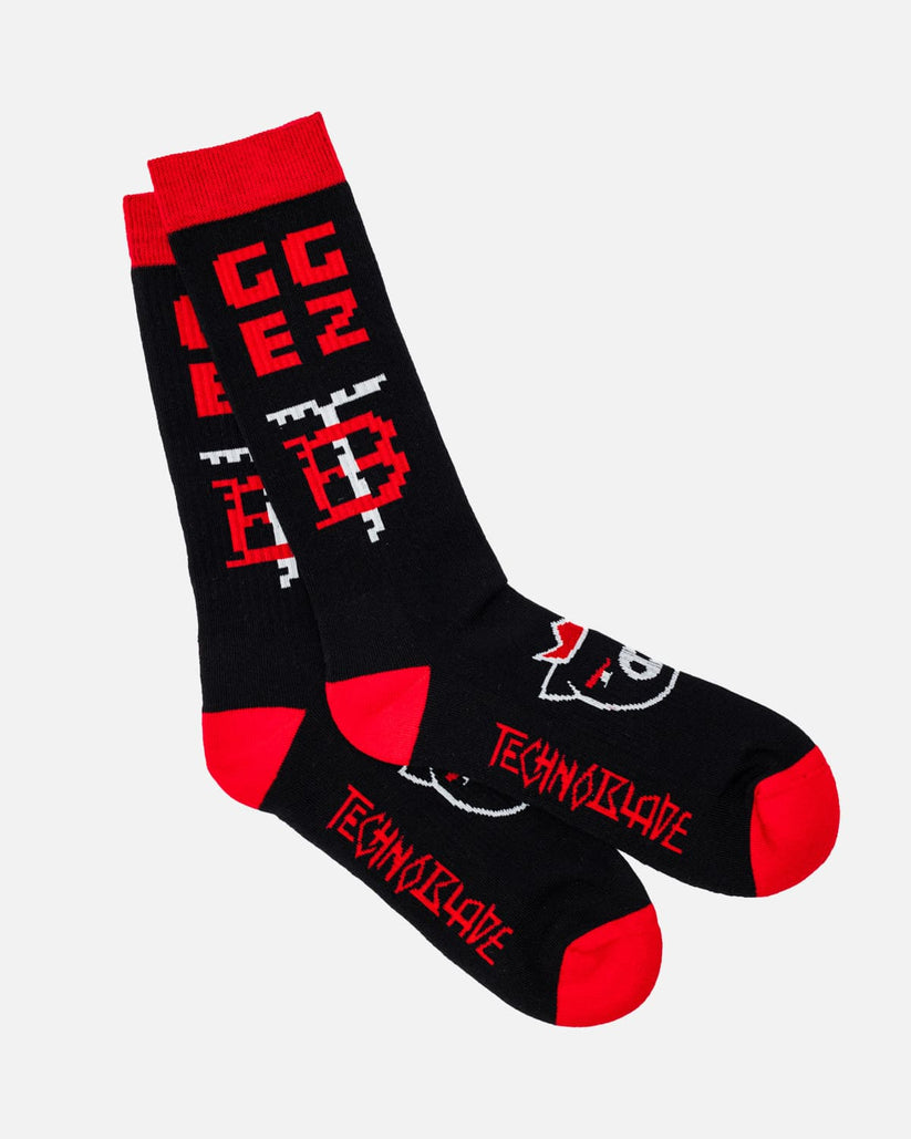 Technoblade 'GGEZ' Socks (Black/Red) – Technoblade Official